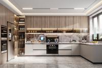 China Luxury Modern Melamine Furniture Custom Wood Kitchen Cabinet For Home for sale