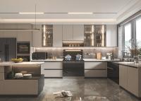 China Luxury Modern Melamine Furniture Custom Wood Kitchen Cabinet For Home for sale