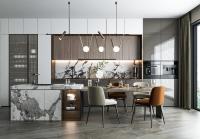 China Custom Kitchen Cabinet Modern Modular Built-In Wood Cupboard For Home for sale