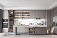 China Custom Kitchen Cabinet Modern Modular Built-In Wood Cupboard For Home for sale