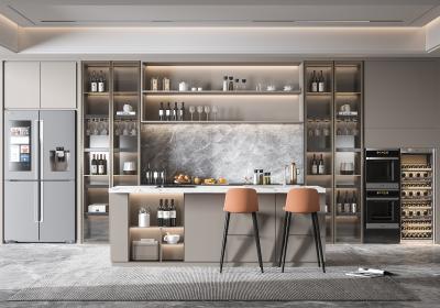 China Custom Apartment Kitchen Cabinets Modern Cupboard For Apartment for sale