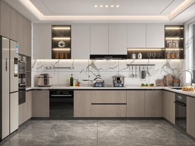 China Custom Manufacturers Apartment Kitchen Cabinets Kitchenette Cupboard Hotel for sale