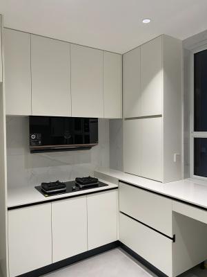 China Modern Kitchen Cabinets Custom Wood Style with Artificial Marble for sale