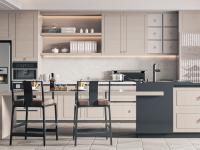 China Custom Modular Kitchen Cabinet with Quartz Countertop for sale