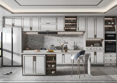 China Custom Modular Kitchen Cabinet with Quartz Countertop for sale