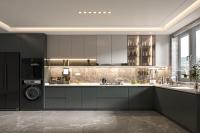 China Custom Modular Kitchen Cabinet with Quartz Countertop for sale