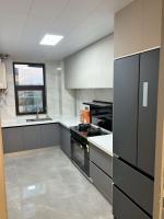 China Vintage Style Smart Kitchen Cabinet with Marble Countertop for sale