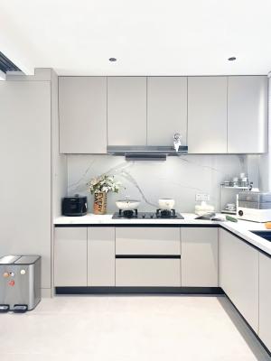 China Vintage Style Smart Kitchen Cabinet with Marble Countertop for sale