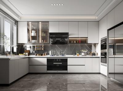 China Modern MDF Kitchen Cabinet with High Gloss Lacquer Finish for sale