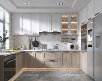 China Modular Kitchen Cabinets MDF Plywood Custom Sizes for sale