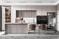 China Modern Matt Gray Modular Kitchen Cabinet for Apartments for sale