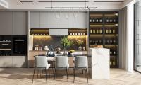China Modern Kitchen Cabinet with Customized Colors and Durable Materials for sale
