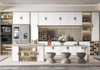 China Customizable Waterproof Wood Kitchen Cabinet with Marble Top for sale