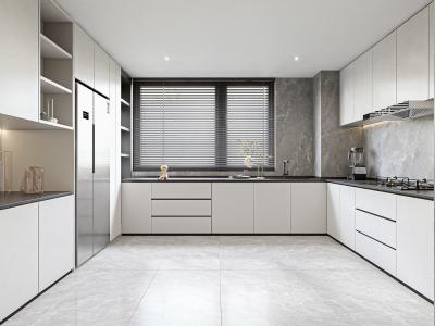 China Customizable Waterproof Wood Kitchen Cabinet with Marble Top for sale