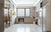 China Modular Kitchen Cabinet with Contrast Color Design for sale