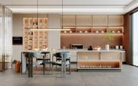 China Modular Kitchen Cabinet with Contrast Color Design for sale