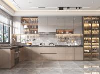 China Modern Grey Modular Kitchen Cabinet with Melamine Carcase for sale