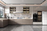 China Custom Modern Kitchen Cabinet Dark Matt Lacquer Finish for sale