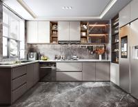 China Modern Sintered Stone Kitchen Island with Custom Cabinets for sale