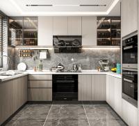 China Kitchen Cabinets Luxury Ash Wood Design With Soft-Close Hinges Countertop for sale
