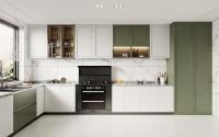 China Melamine PVC Kitchen Cabinets Modern Small Space Solutions With Handles for sale