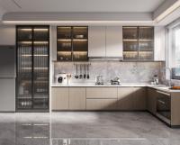 China Melamine PVC Kitchen Cabinets Modern Small Space Solutions With Handles for sale