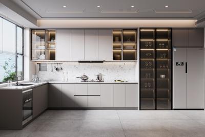 China American Style Custom Kitchen Cupboard Modern Design Wood Kitchen Cabinets for sale