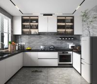 China MDF Door Custom Kitchen Furniture Cabinets White Kitchen Storage Pantry Cabinet for sale