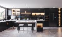 China Factory Modular Modern Kitchen Cabinet Design Custom Walnut Kitchen Cabinets for sale