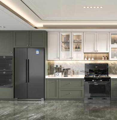 China Factory Modular Modern Kitchen Cabinet Design Custom Walnut Kitchen Cabinets for sale