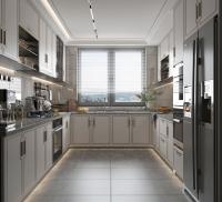 China Customizable Kitchen Cabinets Factory Including Sink Backsplash Faucet For Villas for sale