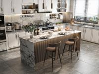 China Modern Modular Kitchen Cabinet Set  Melamine Board Eco-Friendly Multifunctional for sale