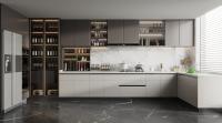 China Hotel Modern Kitchen Cabinet Featuring Durable Plywood Door Material For Villa for sale