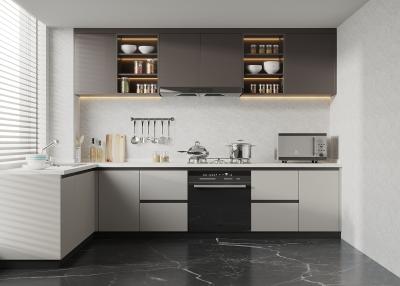 China Hotel Modern Kitchen Cabinet Featuring Durable Plywood Door Material For Villa for sale