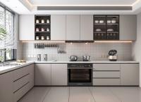 China Factory Direct Free Designs Furniture U Shaped Melamine Kitchen Cabinets for sale