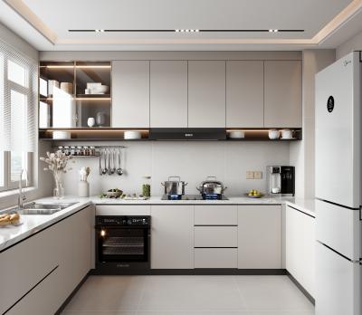 China Modular Wooden Kitchen Cabinets with Ample Storage for Apartment and Villa Homes for sale
