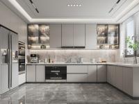 China Luxury Style Kitchen Cabinet With Acrylic Lacquer Door Plywood For Villas for sale