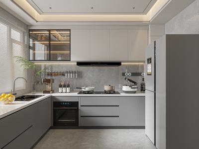 China Luxury Style Kitchen Cabinet With Acrylic Lacquer Door Plywood For Villas for sale
