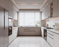 China Eco-Friendly Apartment Honeycomb Panel Modern Storage Kitchen Cabinets For Villa for sale