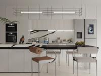China Modern Kitchen Cabinet with 3D Model Design Quartz Countertop and Blum Hardware for sale