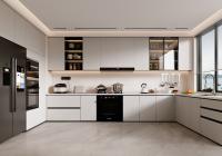 China Wooden Kitchen Cabinet MDF Cupboard Island Storage Cabinet For Apartment for sale