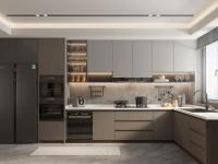 China Hotel Project Modular Shaker Design Furniture Island Pantry Kitchen Cabinet Unit for sale