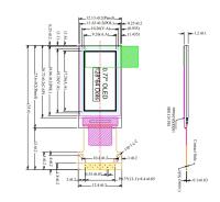 China 0.77'' 64x128 White Mono OLED Display SPI I2C SSD1312 PMOLED Screen Super Small for sale