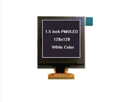 China 128x128 1.5'' Small Square White Mono OLED Display 25Pin SSD1107 Monochrome PMOLED for sale
