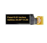 China 0.91 inch 128x32 Monochrome OLED Display Module Manufacturer Support interface 12C Driver IC SSD1306 with Customized FPC for sale