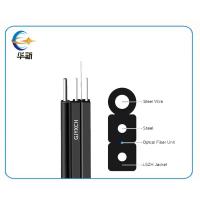 China 1/2/4 Cores FTTH Fiber Drop Cable Black LSZH With Messenger Steel / FRP Strength Member for sale