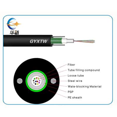 China Outdoor Armored Single Mode Fiber Optic Cable With G652D Fiber HDPE Jacket GYXTW for sale