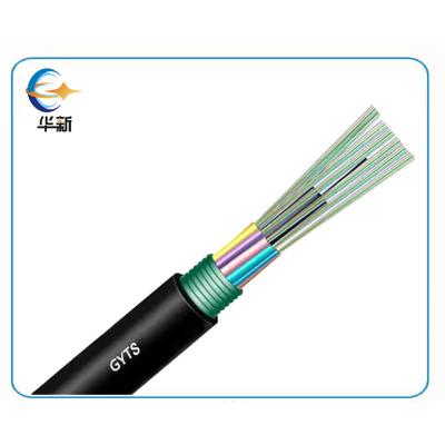 China Buried Outdoor Armored Fiber Optic Cable 4-48 Core Bundle Tube Stranded GYTS for sale