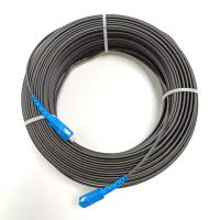 China 50/125μM Fiber Diameter Fiber Optic Patch Cable With Green And Blue Connector House In Black Colour for sale