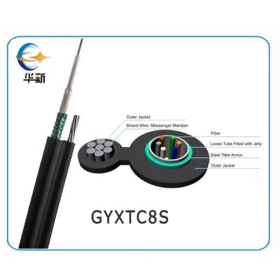 China Aerial Fiber Optic Outdoor Armored Loose Tube Figure 8 GYXTC8S Fiber Optic Cable for sale